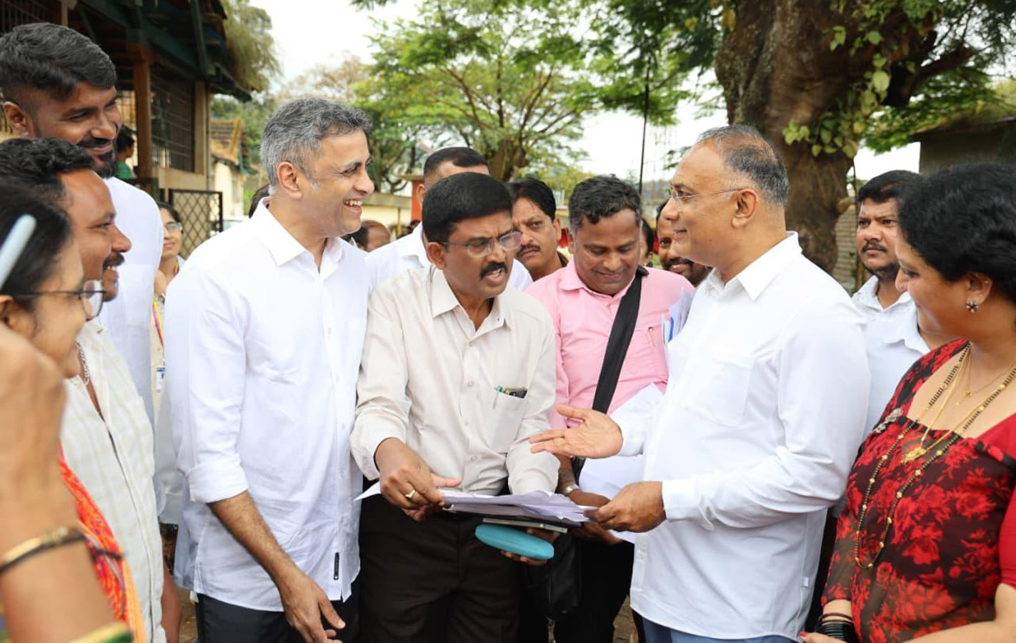 Health Minister Dinesh Gundurao inspected the site of the community ...
